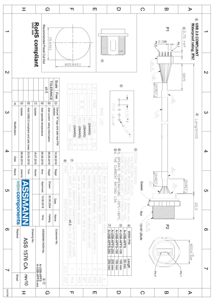 A-USB-APFS technical drawing