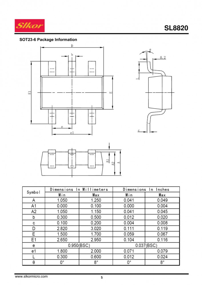 SL8820 datasheet page 5