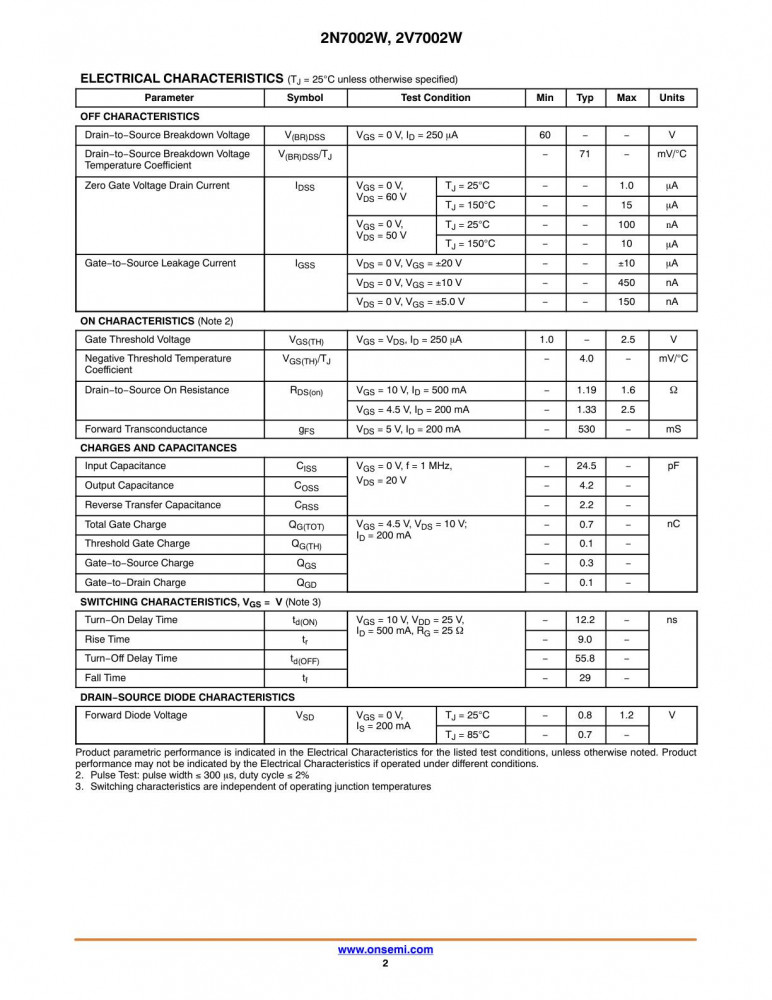 2V7002W datasheet page 2