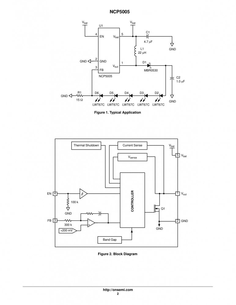NCP5005 datasheet page 2