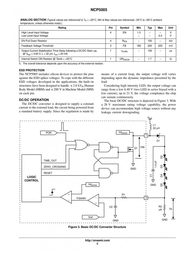 NCP5005 datasheet page 5