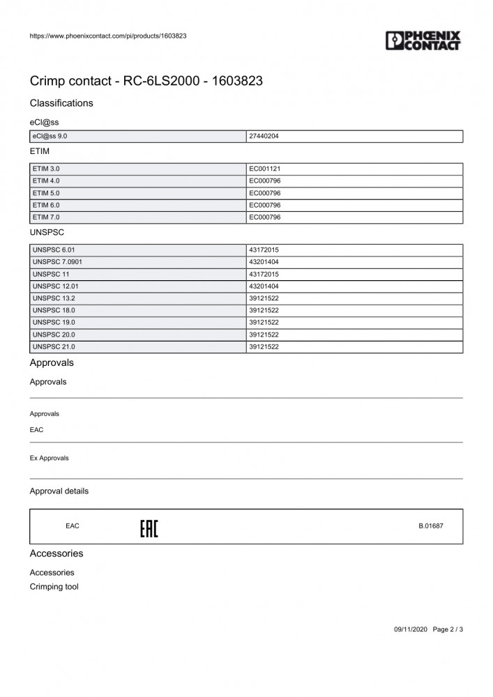 Phoenix Contact 1603823 technical document page 2