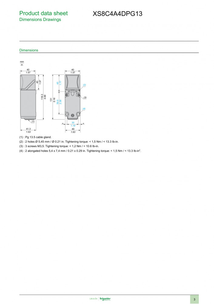 XS8C4A4DPG13 technical document page 3
