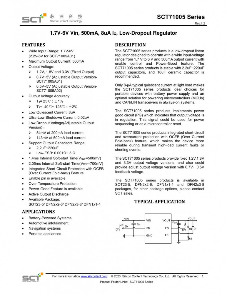 SCT71005 datasheet page 1