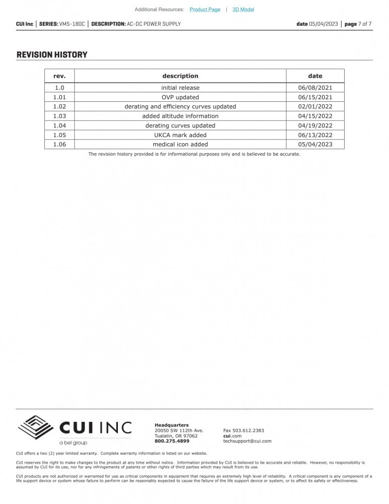 CUI VMS-180C series datasheet page 7