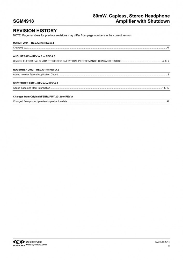 SGM4918 datasheet page 8