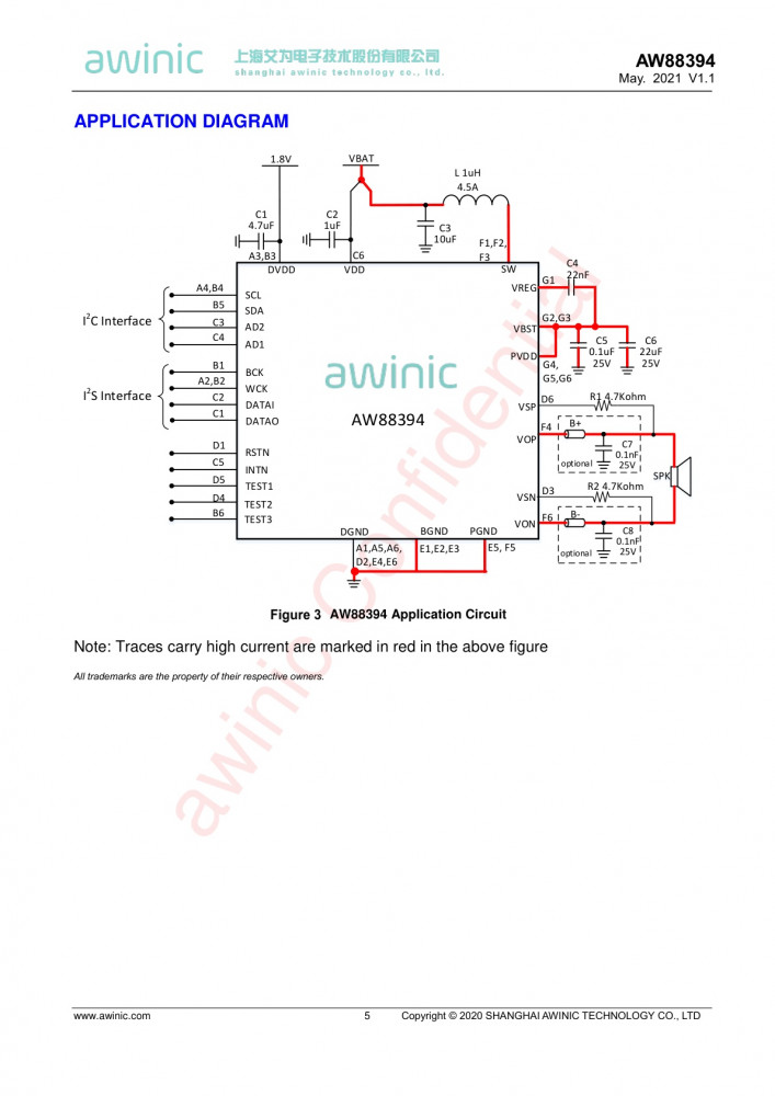 AW88394CSR datasheet page 5