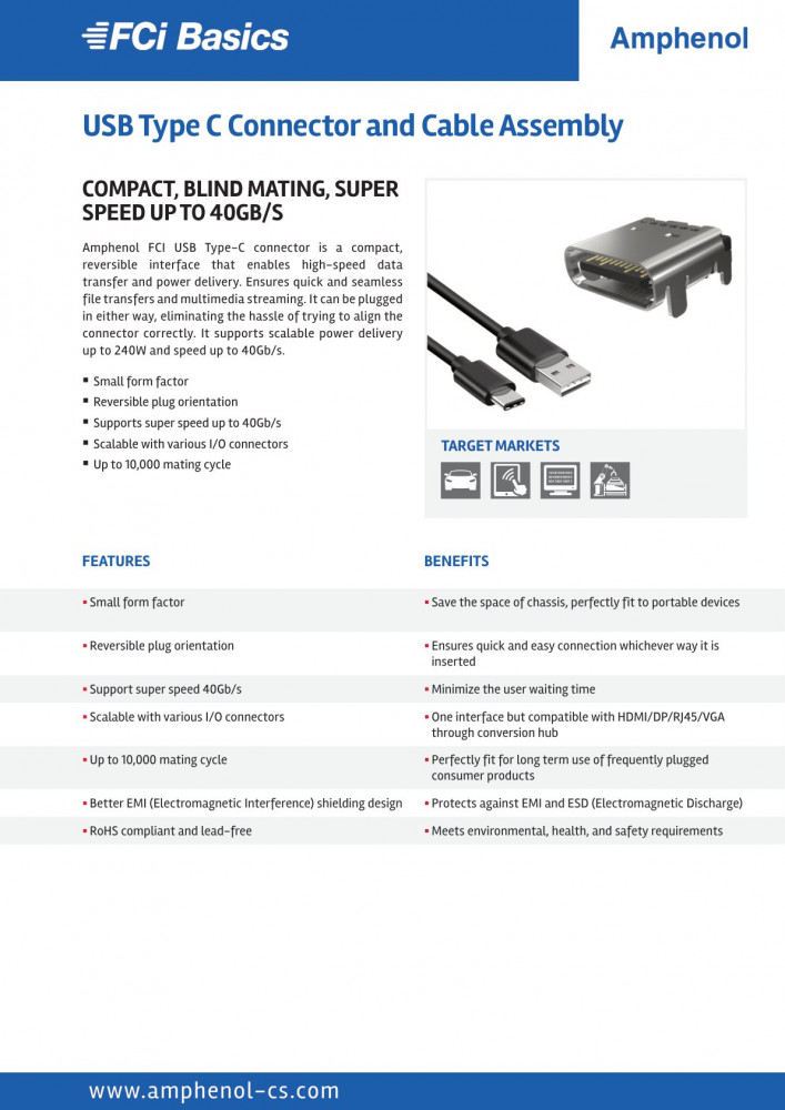 Amphenol USB Type-C documentation page 1