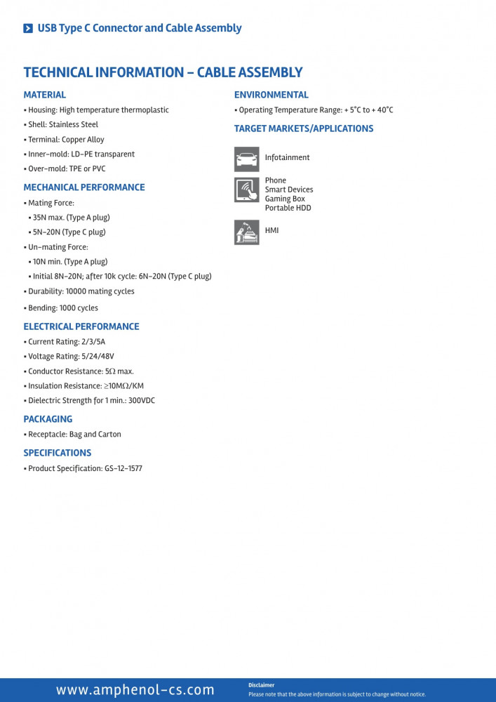 Amphenol USB Type-C documentation page 4