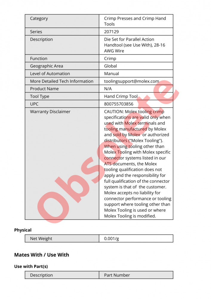 Technical document page 2 for MOLEX 690080734