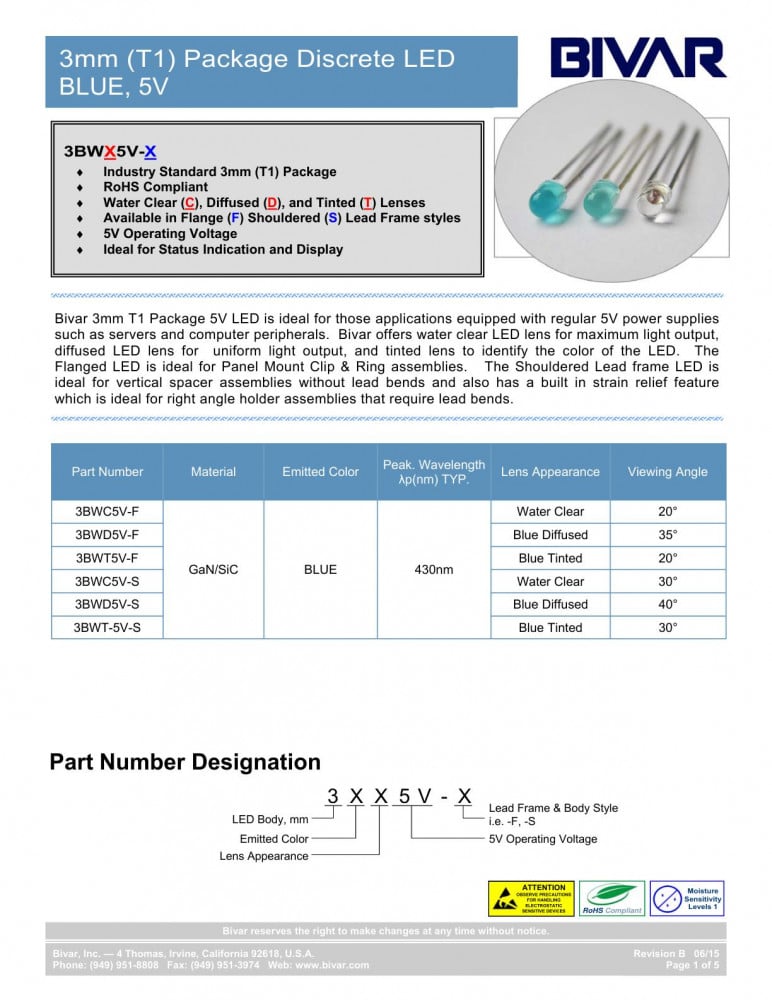 BIVAR 3BWC5V-S datasheet page 1