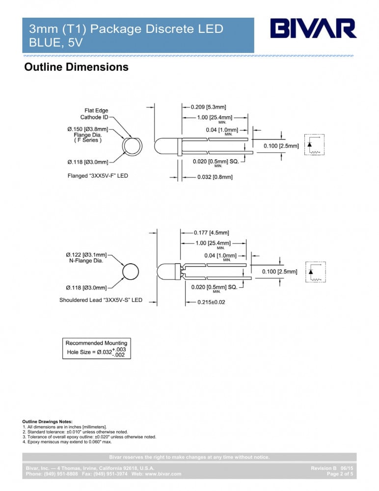 BIVAR 3BWC5V-S datasheet page 2