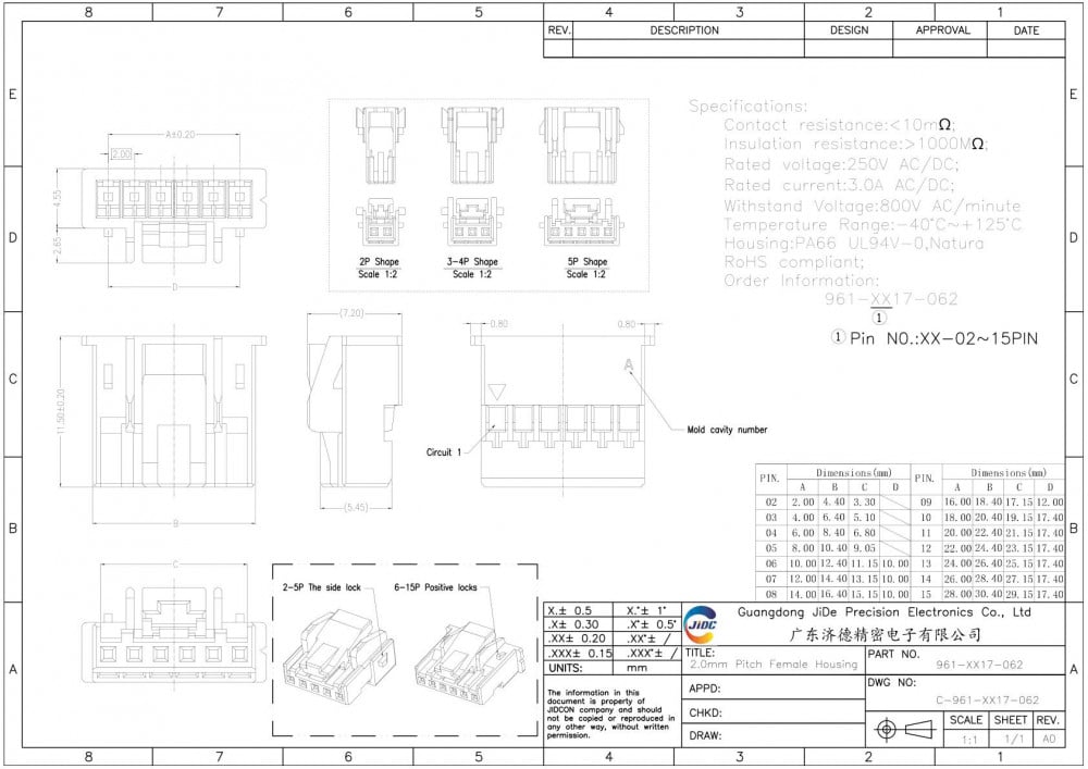 JIDC 961-0517-062 technical drawing preview