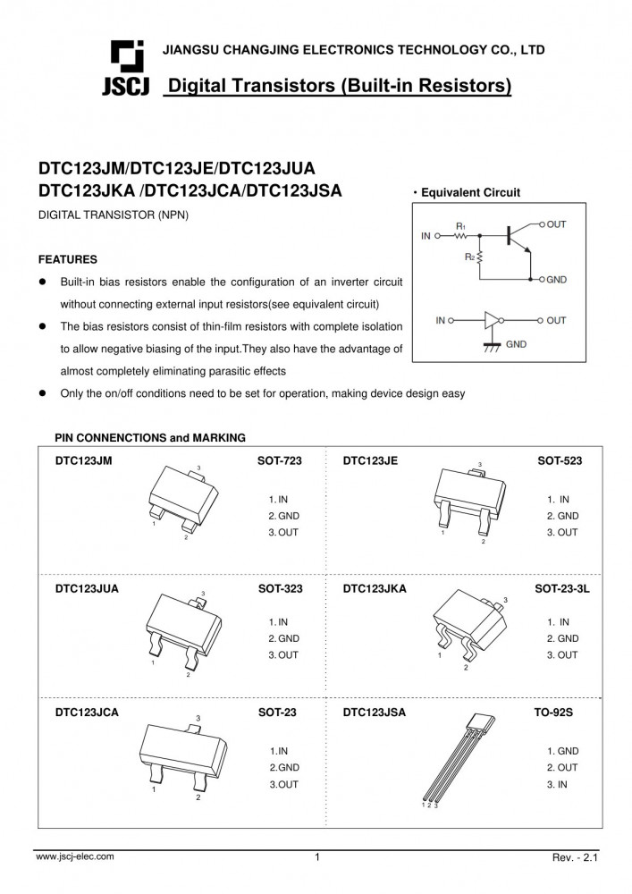 DTC123JCA datasheet page 1