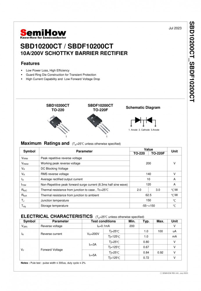 SBDF10200CT datasheet page 1