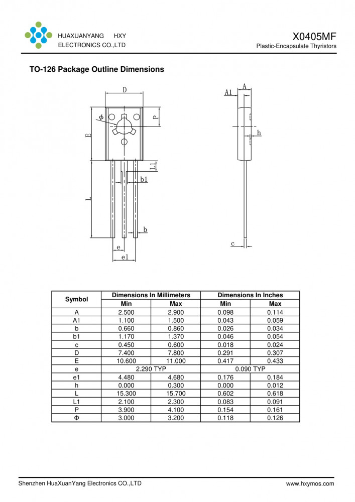 X0405MF technical document page 2