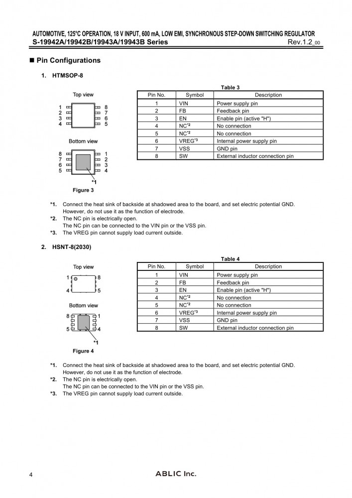 S-19942 series datasheet page 4