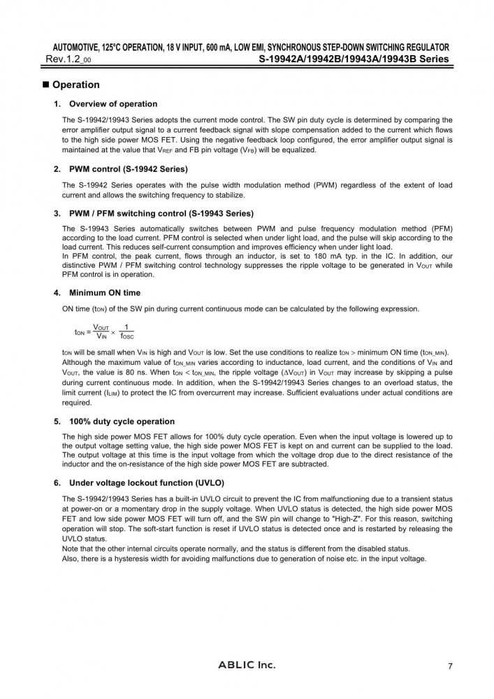 S-19942 series datasheet page 7