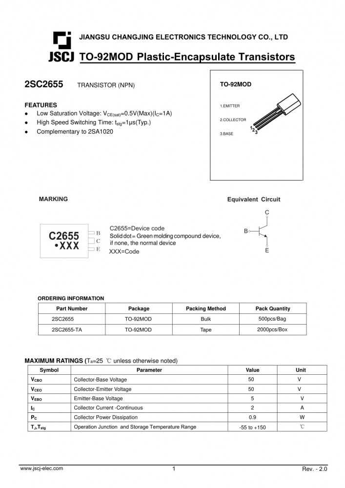2SC2655Y datasheet page 1