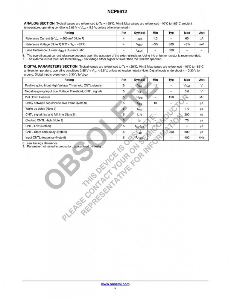 NCP5612 datasheet page 6