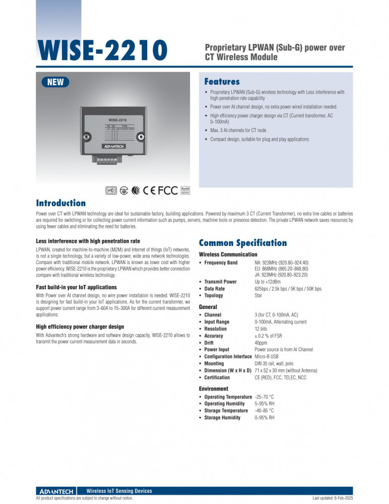 WISE-2210 product document page 1