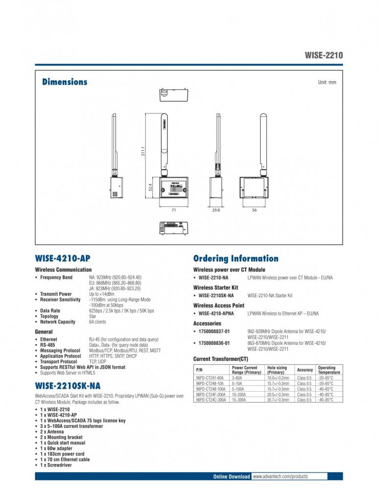 WISE-2210 product document page 2