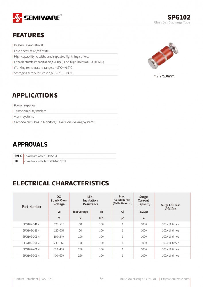 SPG102-201M technical document page 1