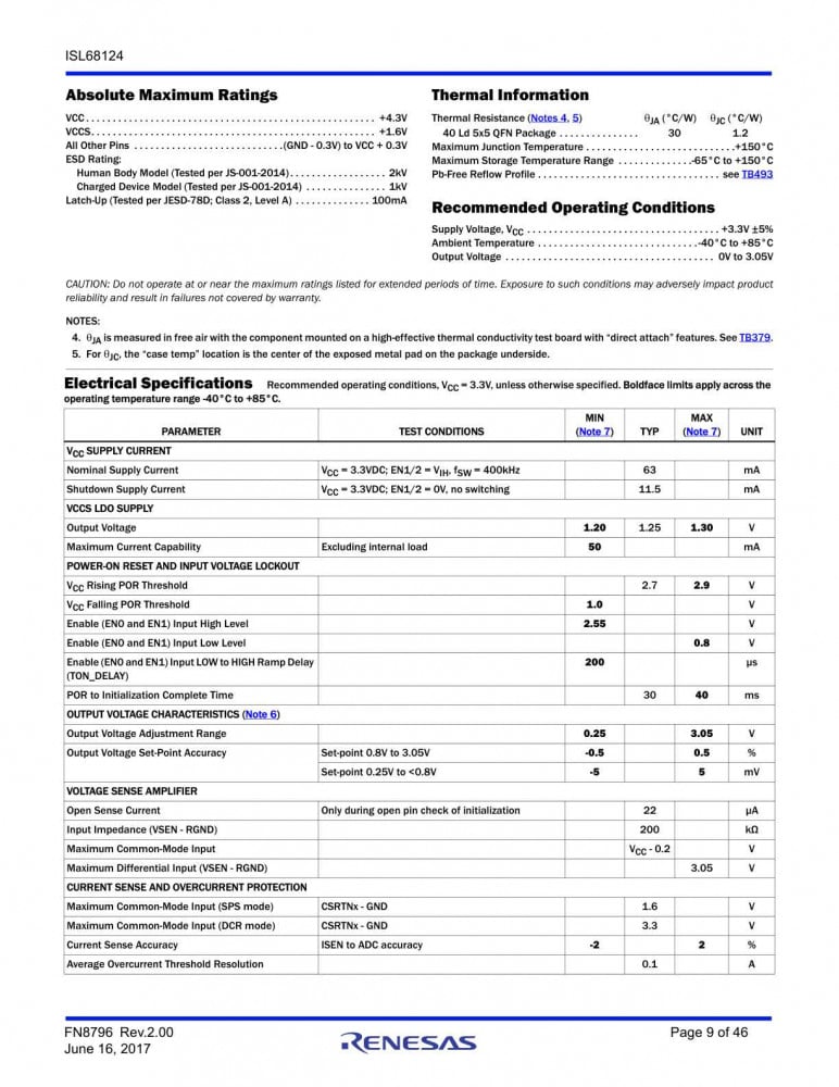 ISL68124 datasheet page 9
