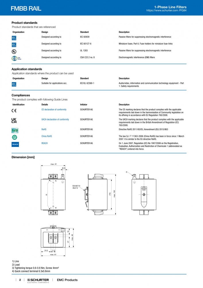 SCHURTER 5500.2266 datasheet page 2