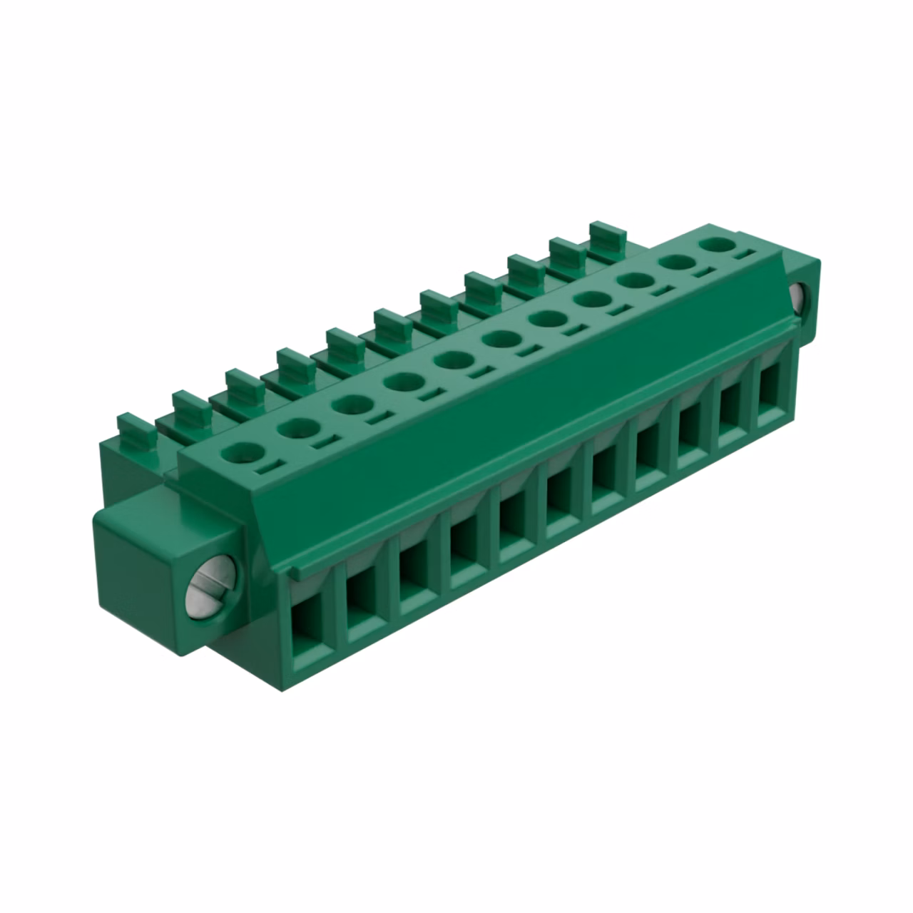 3.81mm Pitch Eurostyle Horizontal Plug, with Retention Screws and Standard Imprinting, Green Housing, 11 Circuits for sale