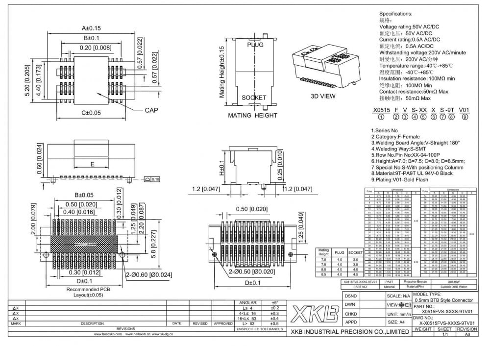 X0515FVS-100AS-9TV01 technical document page