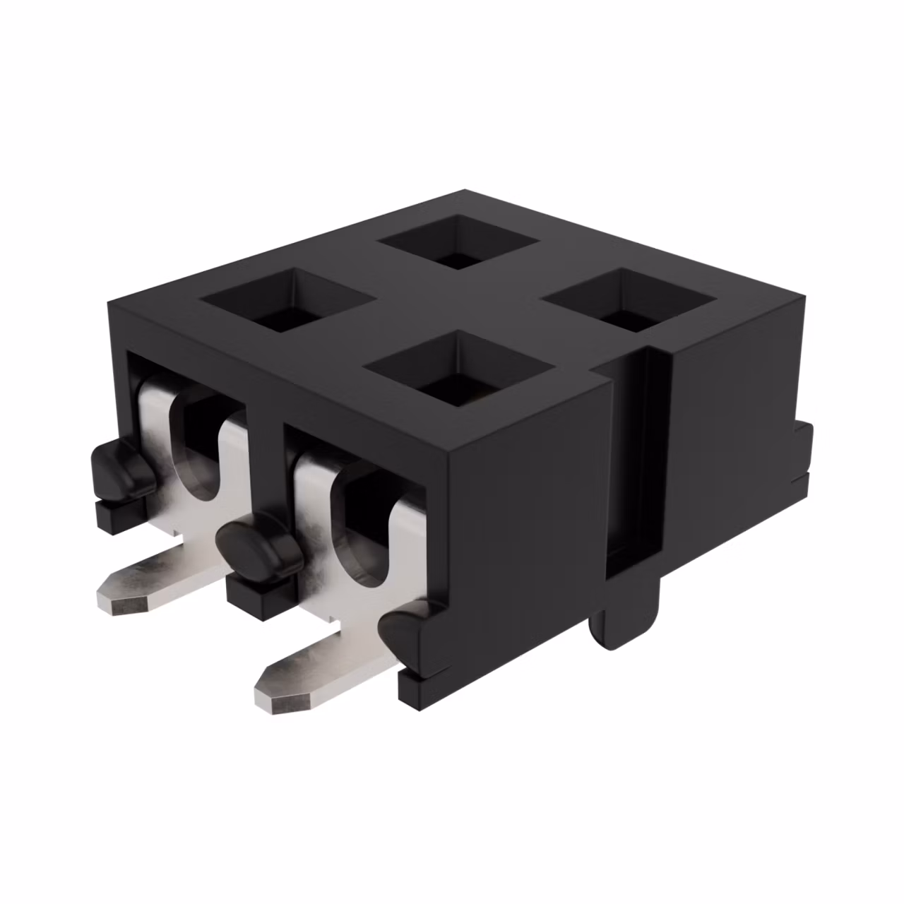 2.00mm Pitch Milli-Grid Very Low-Profile Receptacle, Surface Mount, Top Entry, with Locating Pegs, 0.38µm Gold (Au) Plating, 4 Circuits, Lead-Free, Tape and Reel, Black for sale