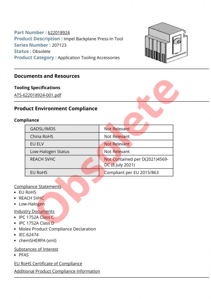 Tooling document preview, page 1