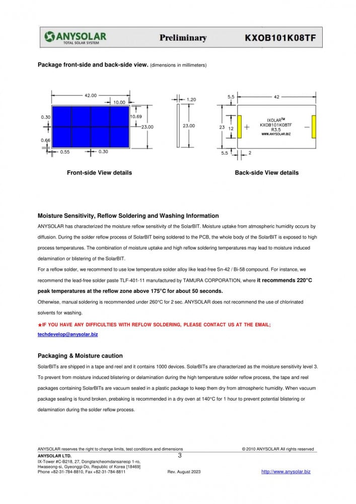 ANYSOLAR KXOB101K08TF-TR datasheet page 3
