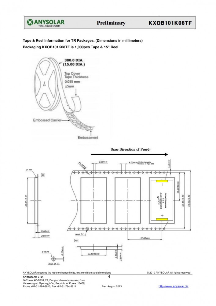ANYSOLAR KXOB101K08TF-TR datasheet page 4