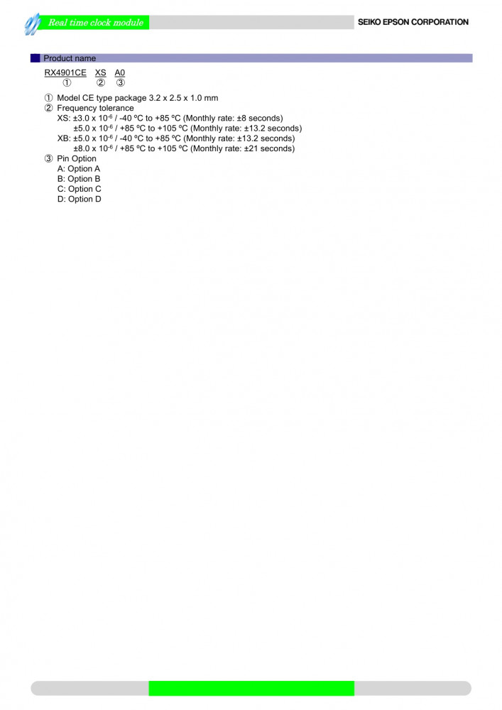 EPSON RX4901CE technical document page 2