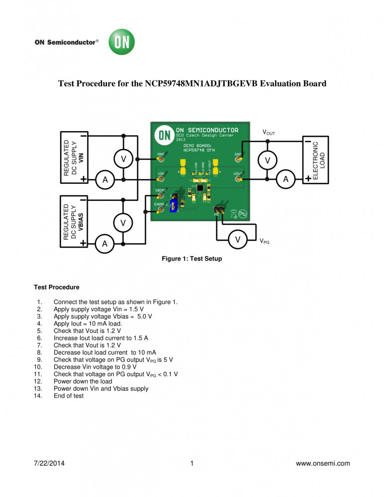 NCP59748MN1ADJTBGEVB test setup document page