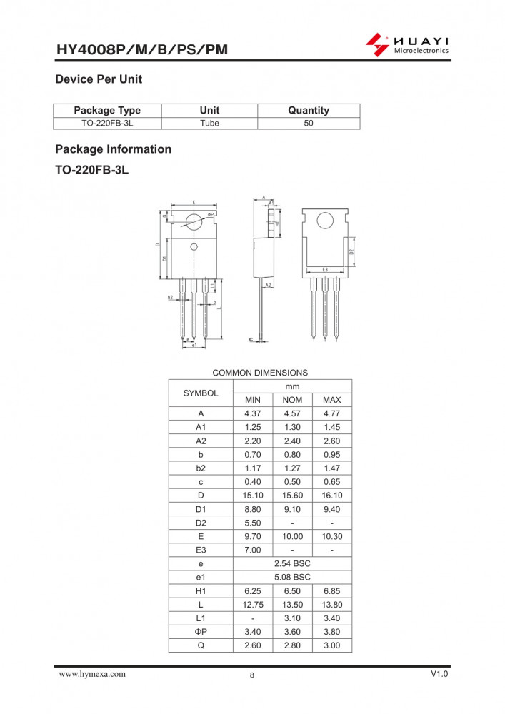HY4008P datasheet page 8