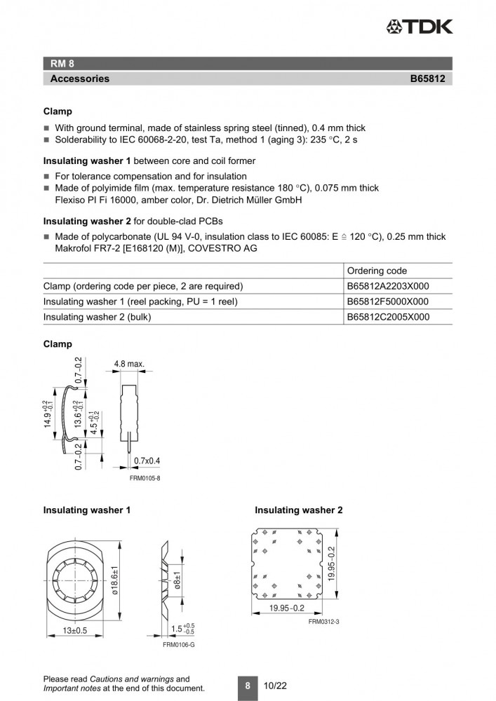 RM 8 ferrite and accessories document, page 8