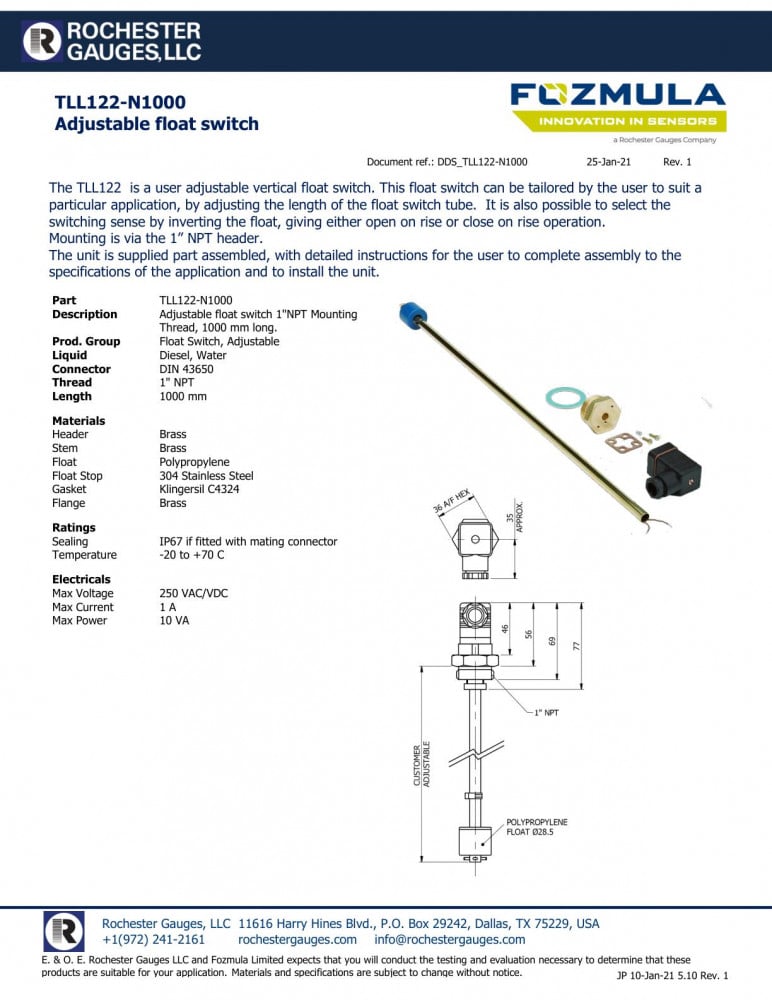 TLL122-N1000 product document page