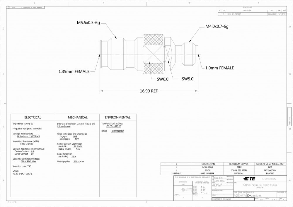 TE Connectivity 2385346-1 technical drawing preview