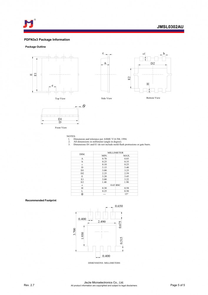 JMSL0302AU datasheet page 5
