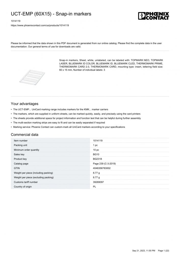 Phoenix Contact 1014119 documentation page 1