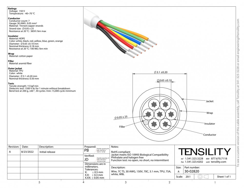 Product drawing preview for Tensility International part 30-02820