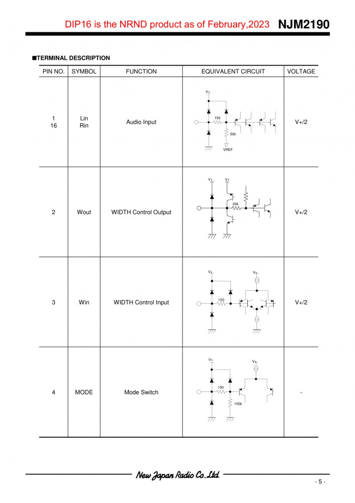 NJM2190 datasheet page 5