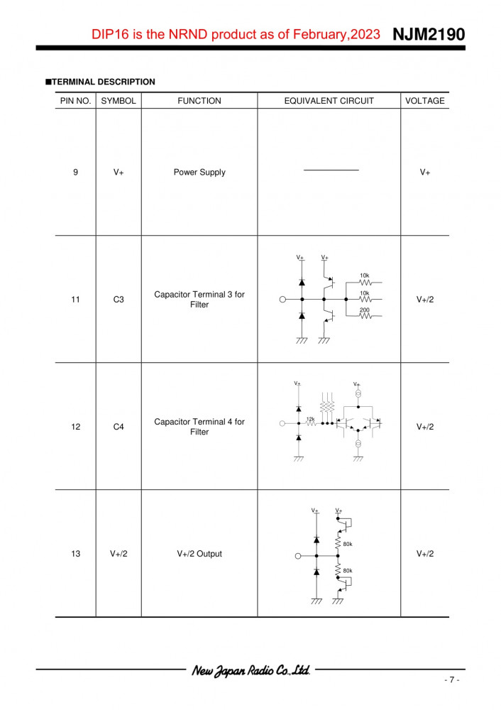NJM2190 datasheet page 7