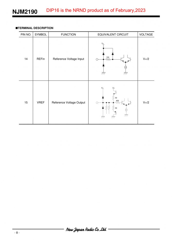 NJM2190 datasheet page 8