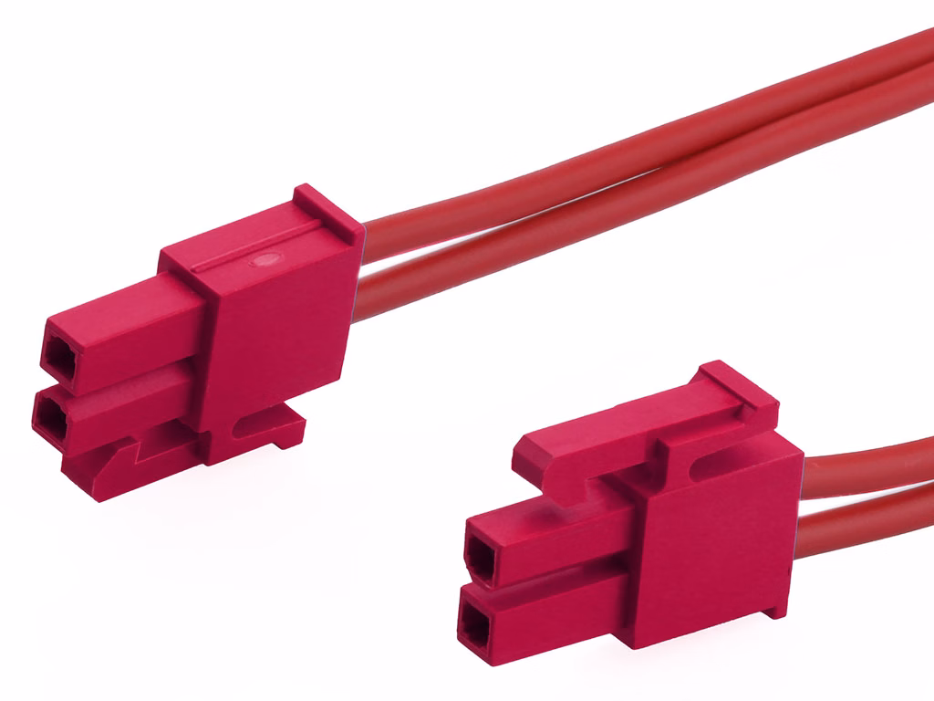 Mini-Fit Versa Color-to-Mini-Fit Versa Color Off-the-Shelf (OTS) Cable Assembly, 4.20mm Pitch, Dual Row, 600.00mm Length, 4 Circuits, Red