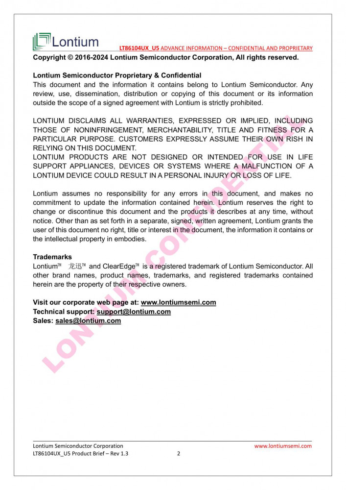 LT86104UX technical document preview, page 2