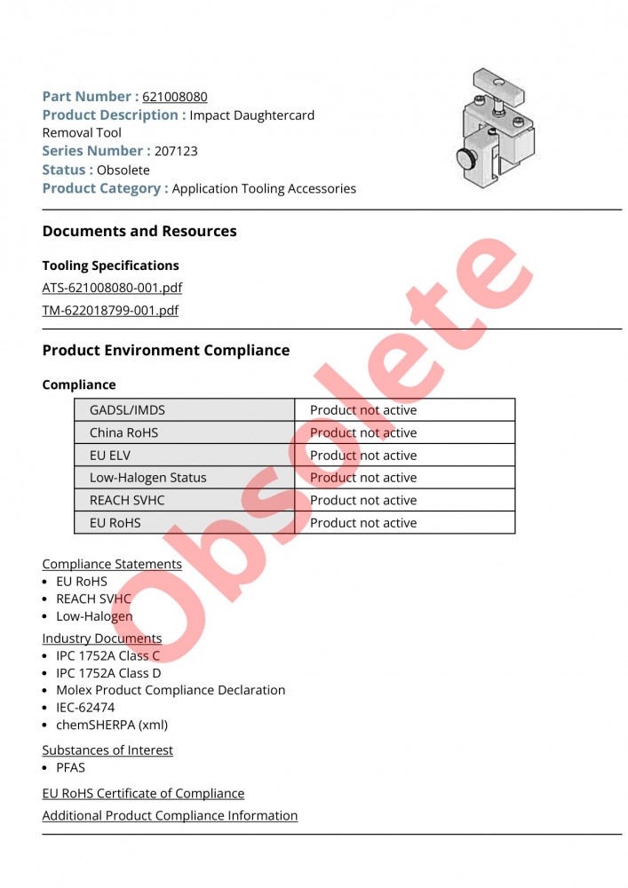 Molex tooling document preview, page 1